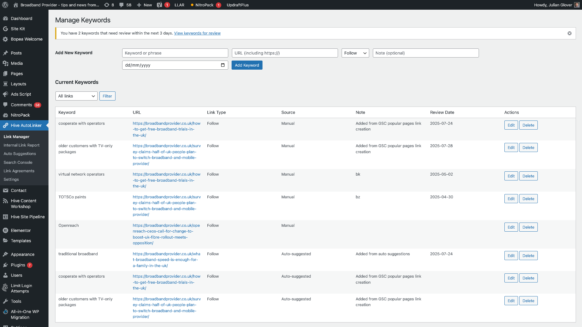 Hive AutoLinker - Automated WordPress Internal Linking Plugin