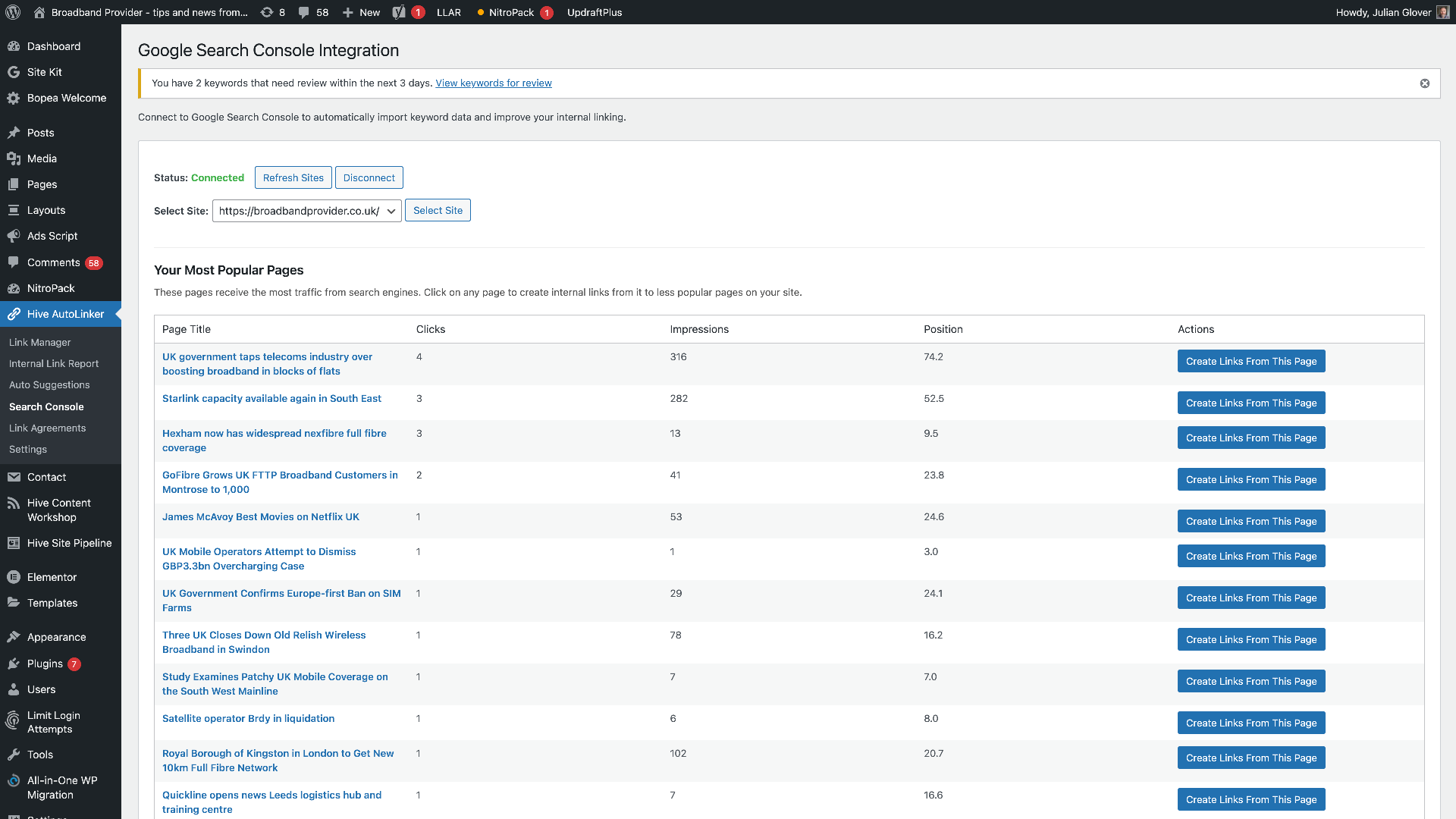 Hive AutoLinker - Automated WordPress Internal Linking Plugin