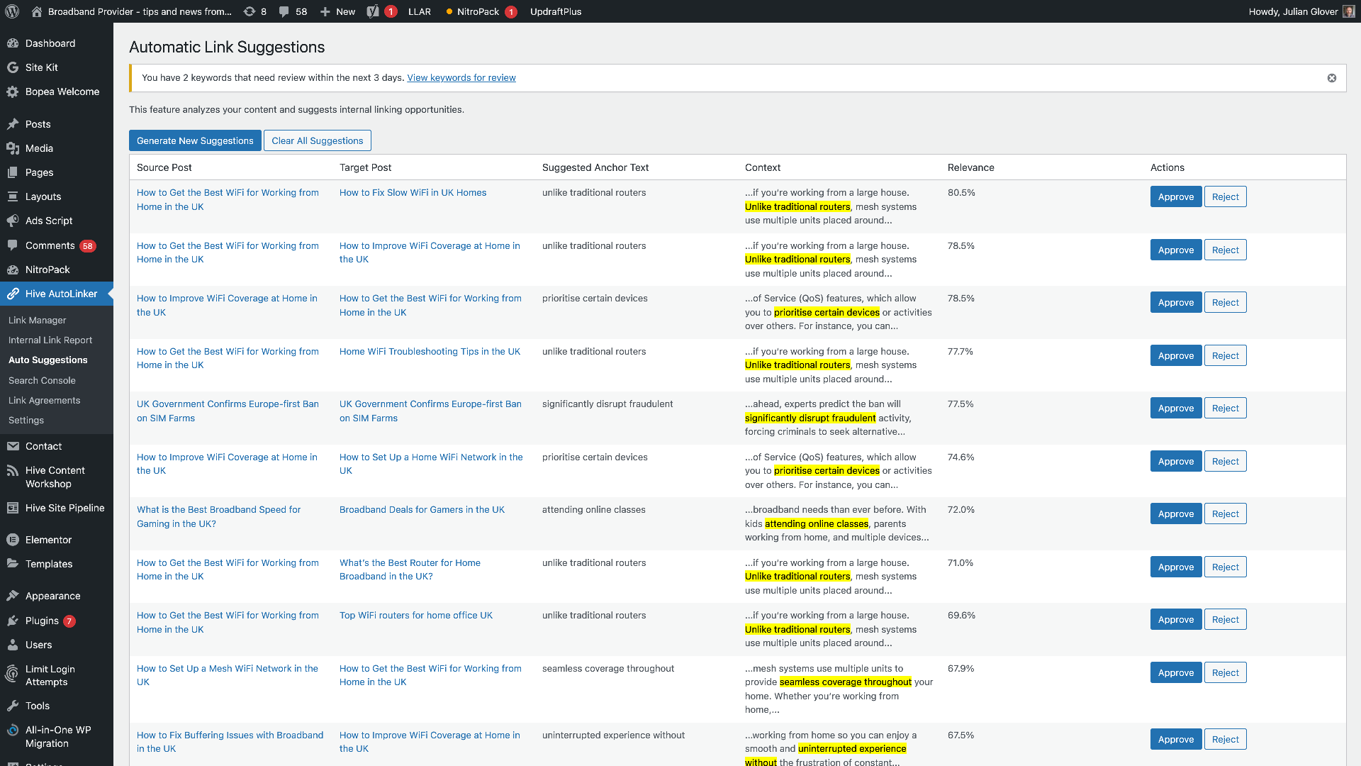 Hive AutoLinker - Automated WordPress Internal Linking Plugin