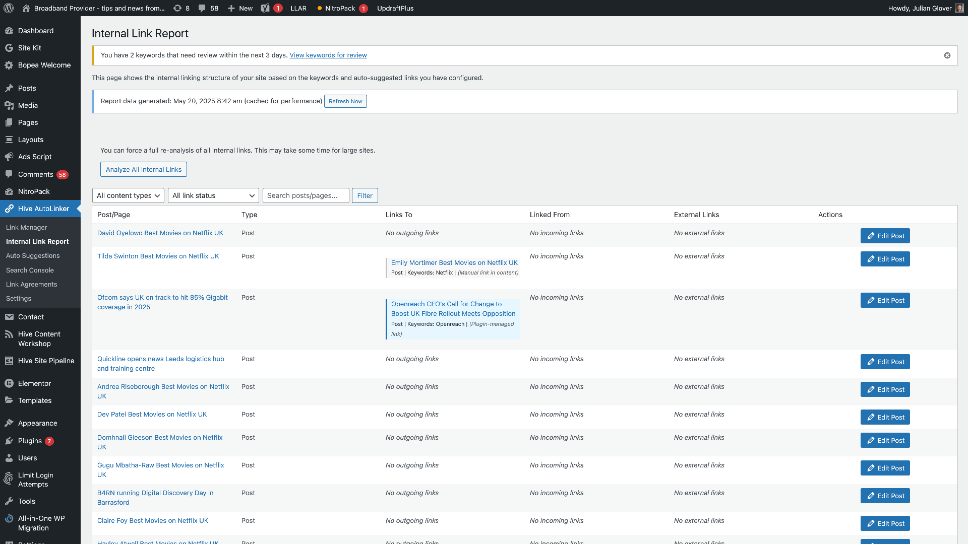 Hive AutoLinker - Automated WordPress Internal Linking Plugin